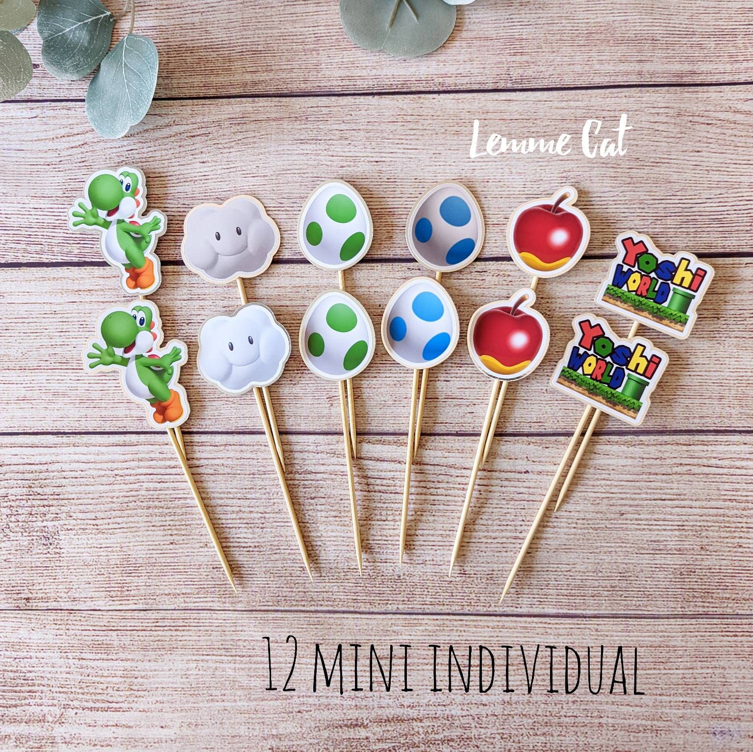 Yoshi Cupcake Toppers / 12pcs - Etsy