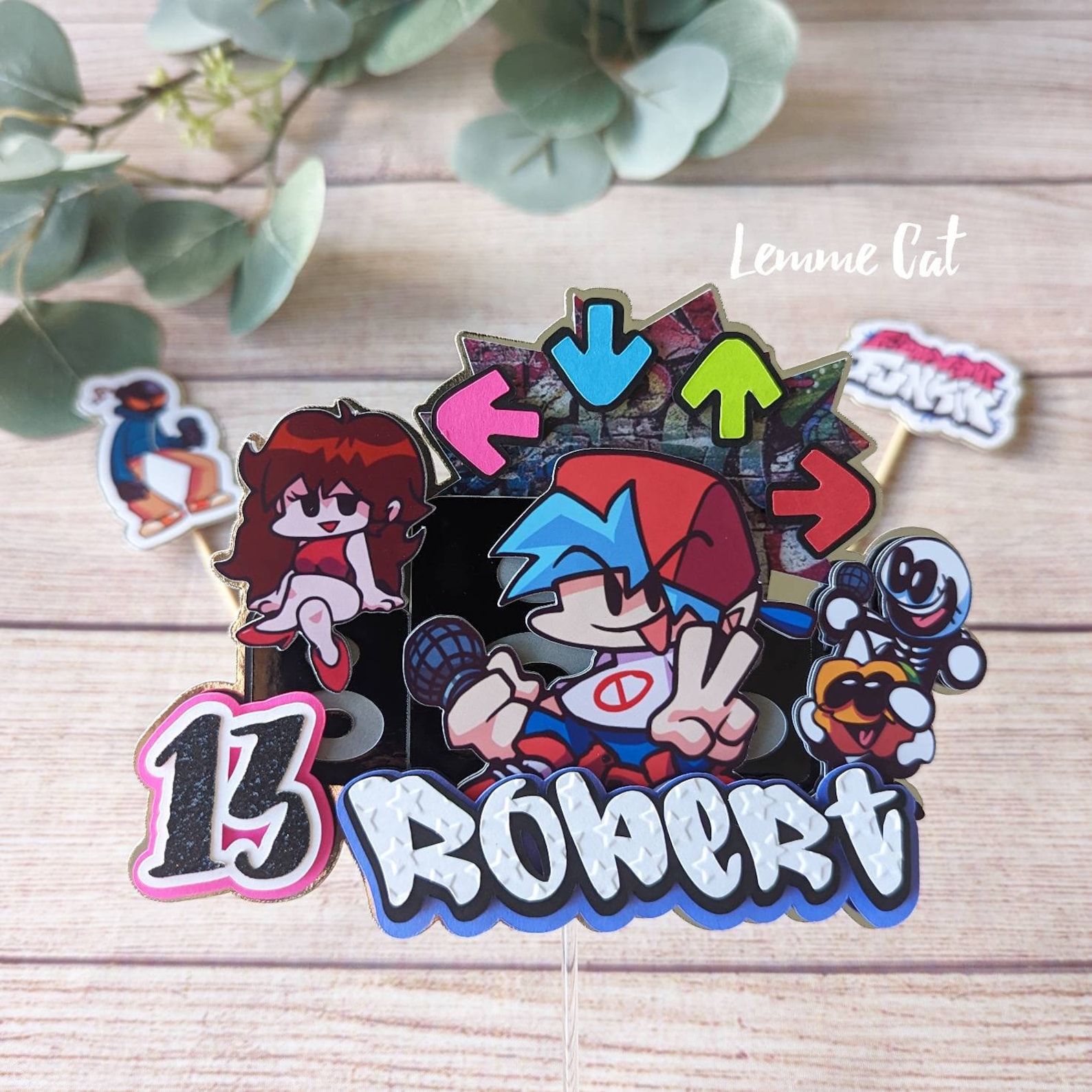 3D handmade FNF Cake Topper and 2pcs Mini Topper / Cupcake - Etsy