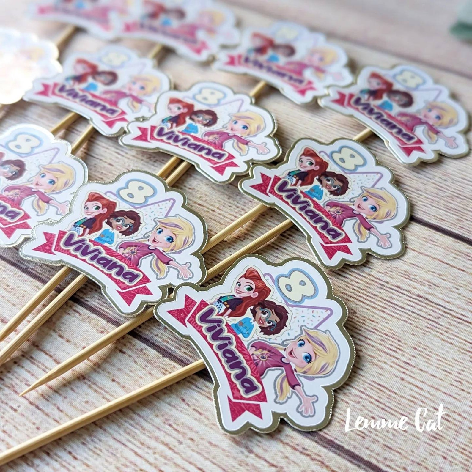 3D (handmade) Bestie Cake Topper and 2 Mini Topper / Cupcake Topper ...