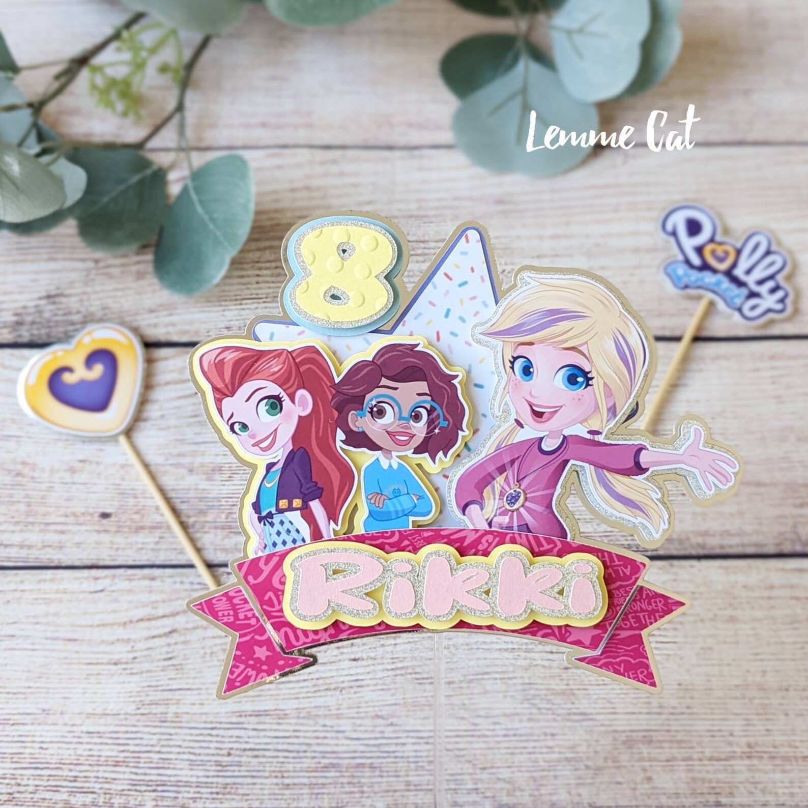 3D handmade Bestie Cake Topper and 2 Mini Topper / Cupcake | Etsy