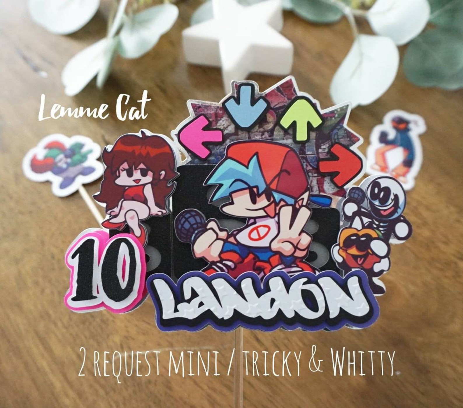 3D handmade FNF Cake Topper and 2pcs Mini Topper / Cupcake - Etsy