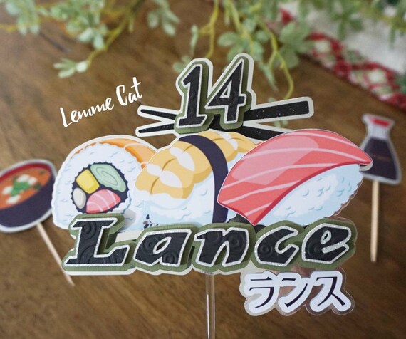 3D handmade Sushi Cake Topper and 2pcs Mini Topper / Cupcake | Etsy