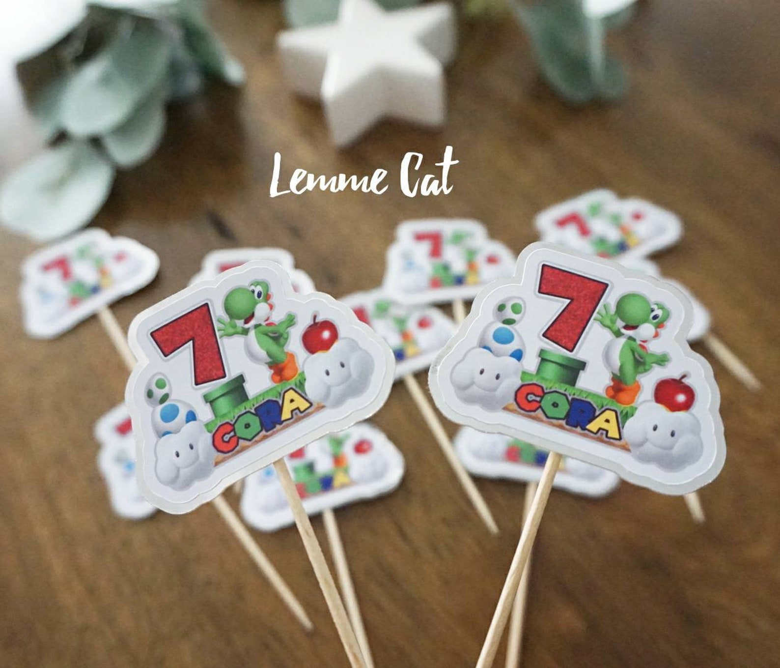 3D handmade Yoshi Cake Topper / Cupcake Topper / | Etsy