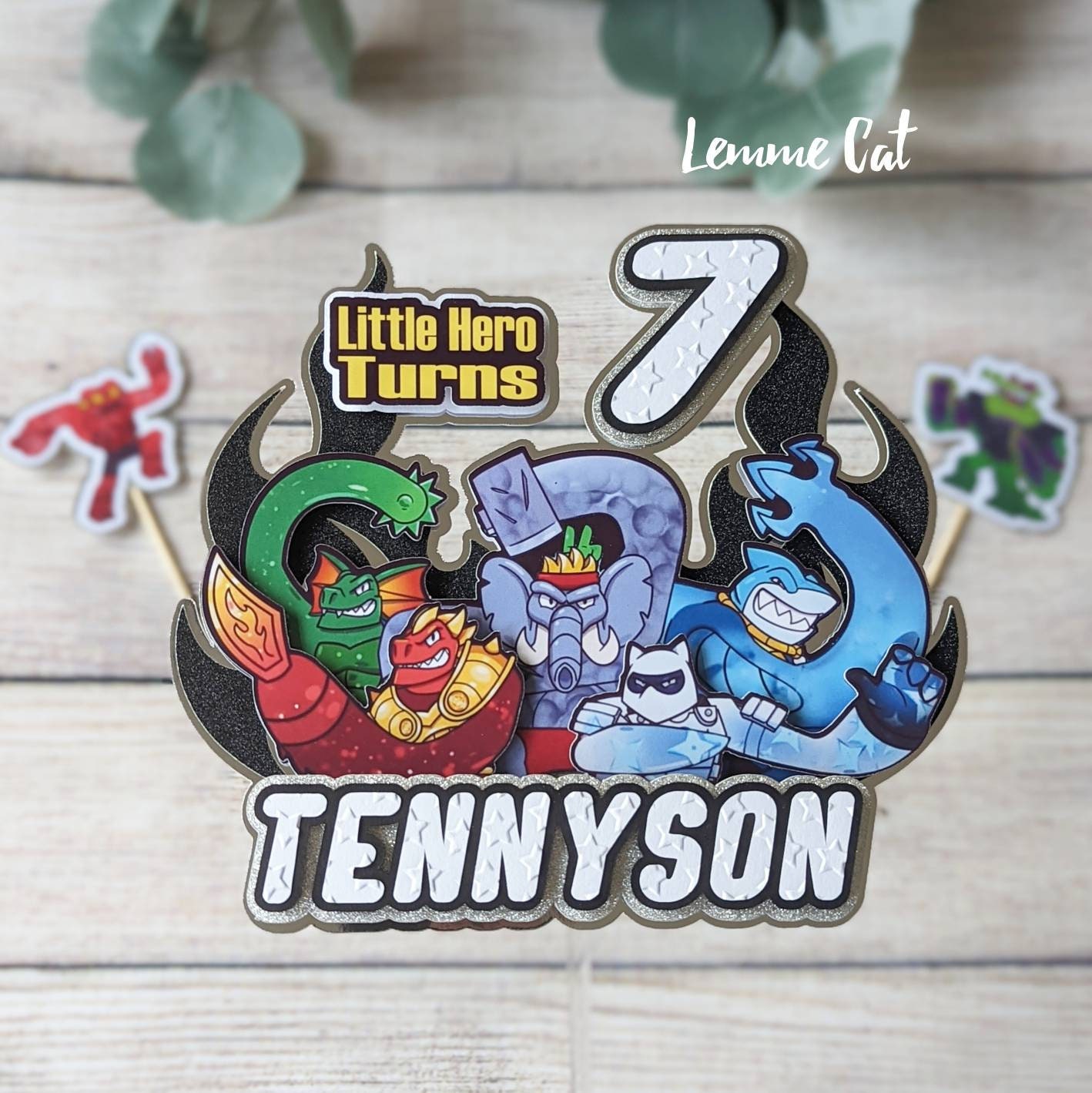 3D handmade GJZ Cake Topper and 2pcs Mini Topper / Cupcake | Etsy