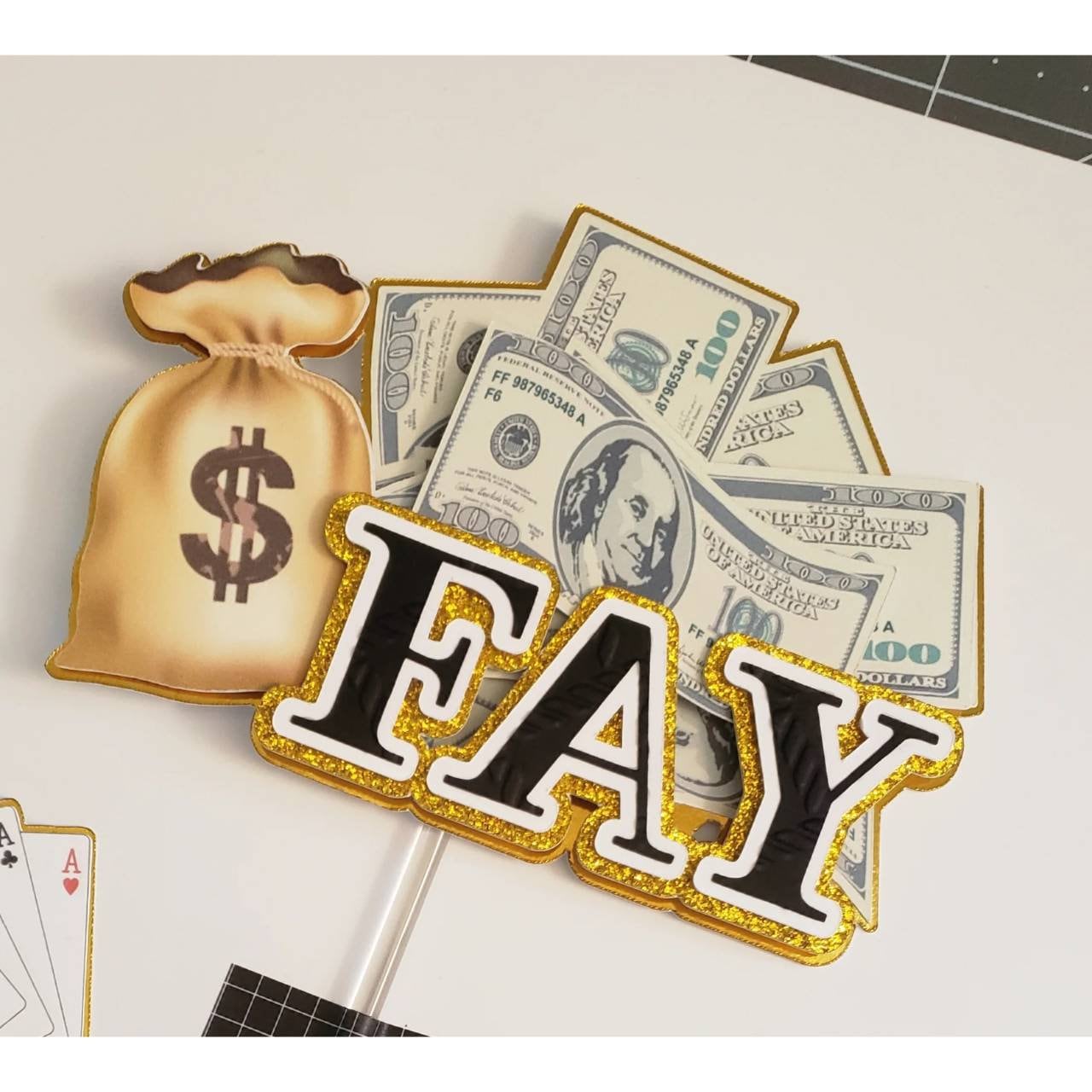 3D handmade Money Cake Topper and 2pcs Mini Topper / Cupcake | Etsy