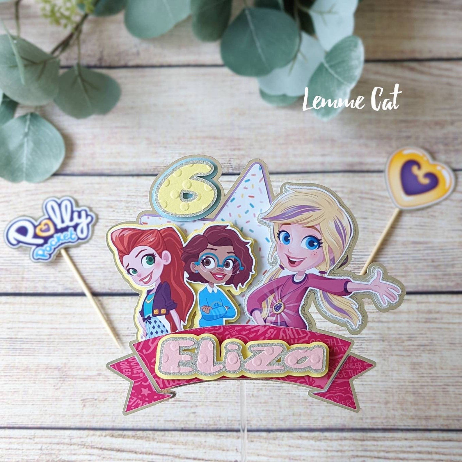 3D handmade Bestie Cake Topper and 2 Mini Topper / Cupcake | Etsy