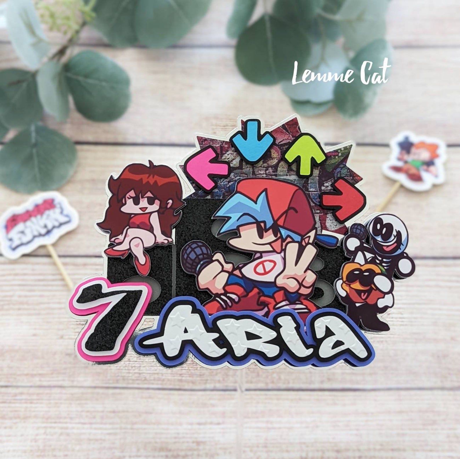 3D handmade FNF Cake Topper and 2pcs Mini Topper / Cupcake - Etsy