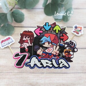 3D (handmade) FNF Cake Topper and 2pcs Mini Topper / Cupcake Topper ...