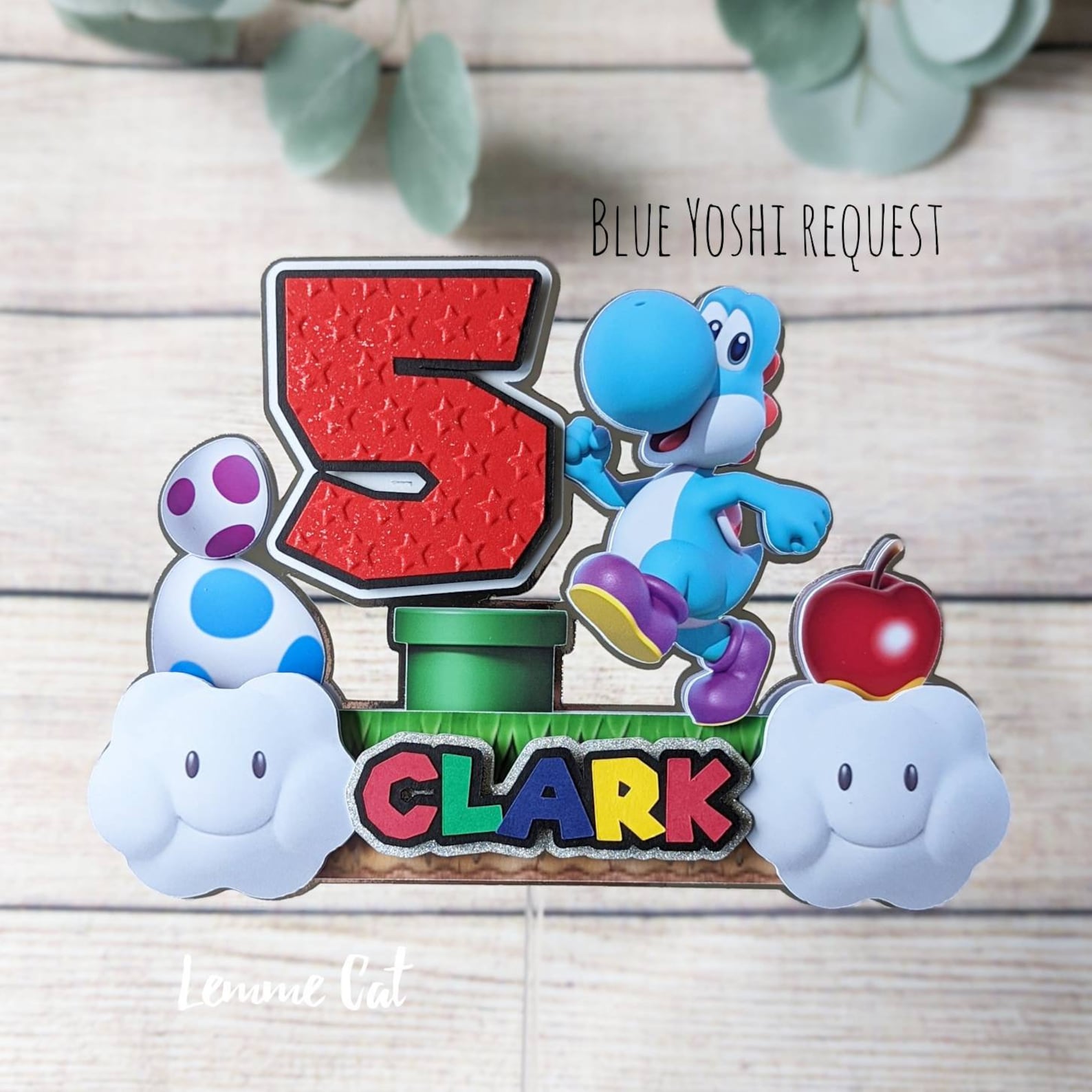 3D handmade Yoshi Cake Topper / Cupcake Topper / - Etsy
