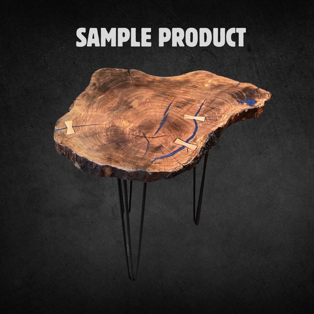 Live Edge Epoxy End Table - Bespoke - Etsy