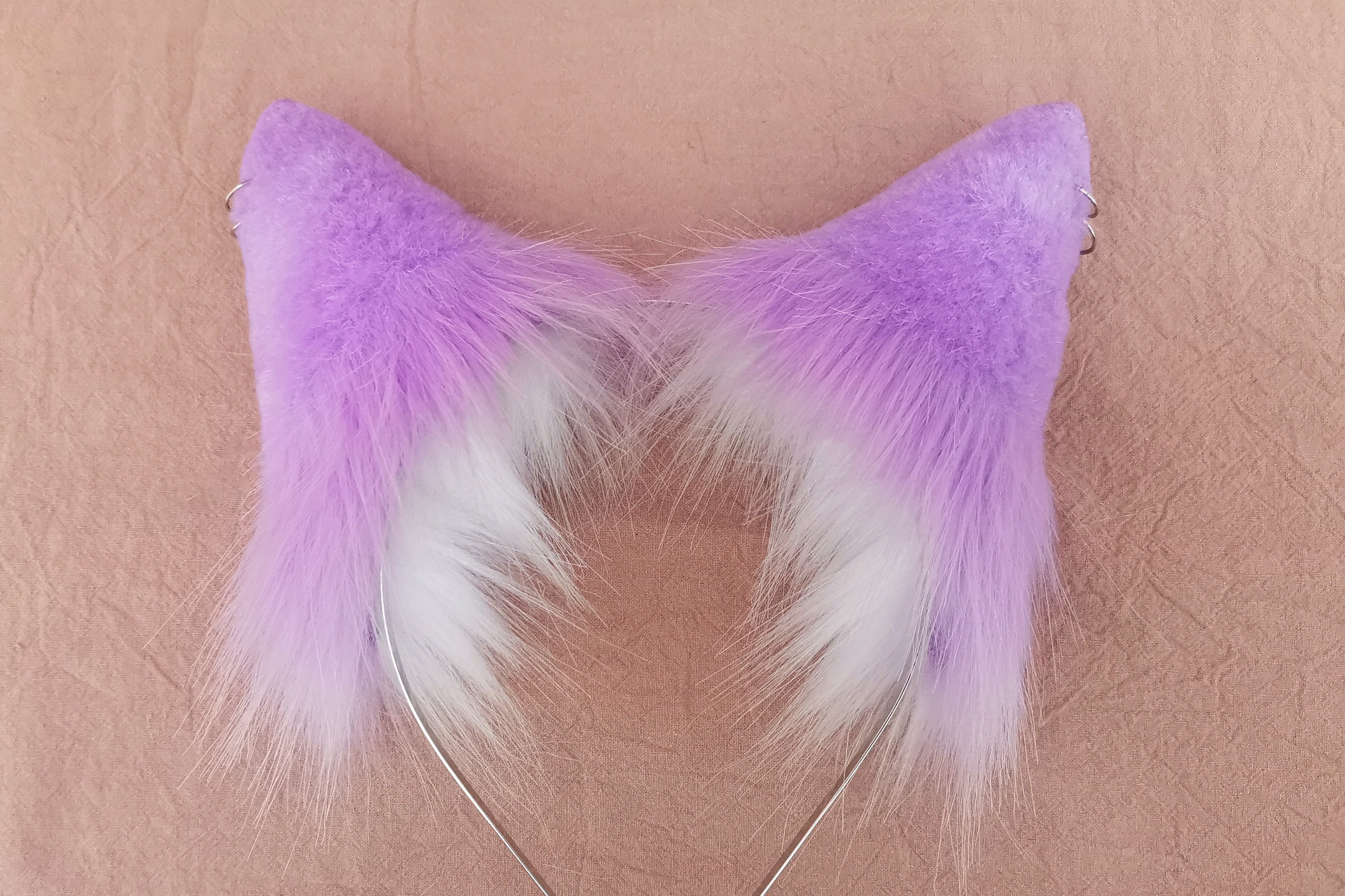 22 Inch Purple and White Wolf Tail Wolf Ears-cosplay Leopard - Etsy