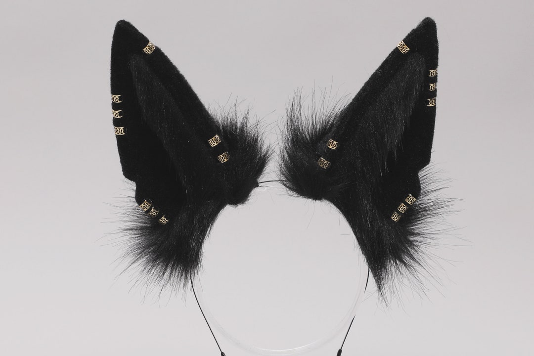 Black Anubis Ears - Animal Ears - Cat Ears - Wolf Ears - Cosplay Ears ...