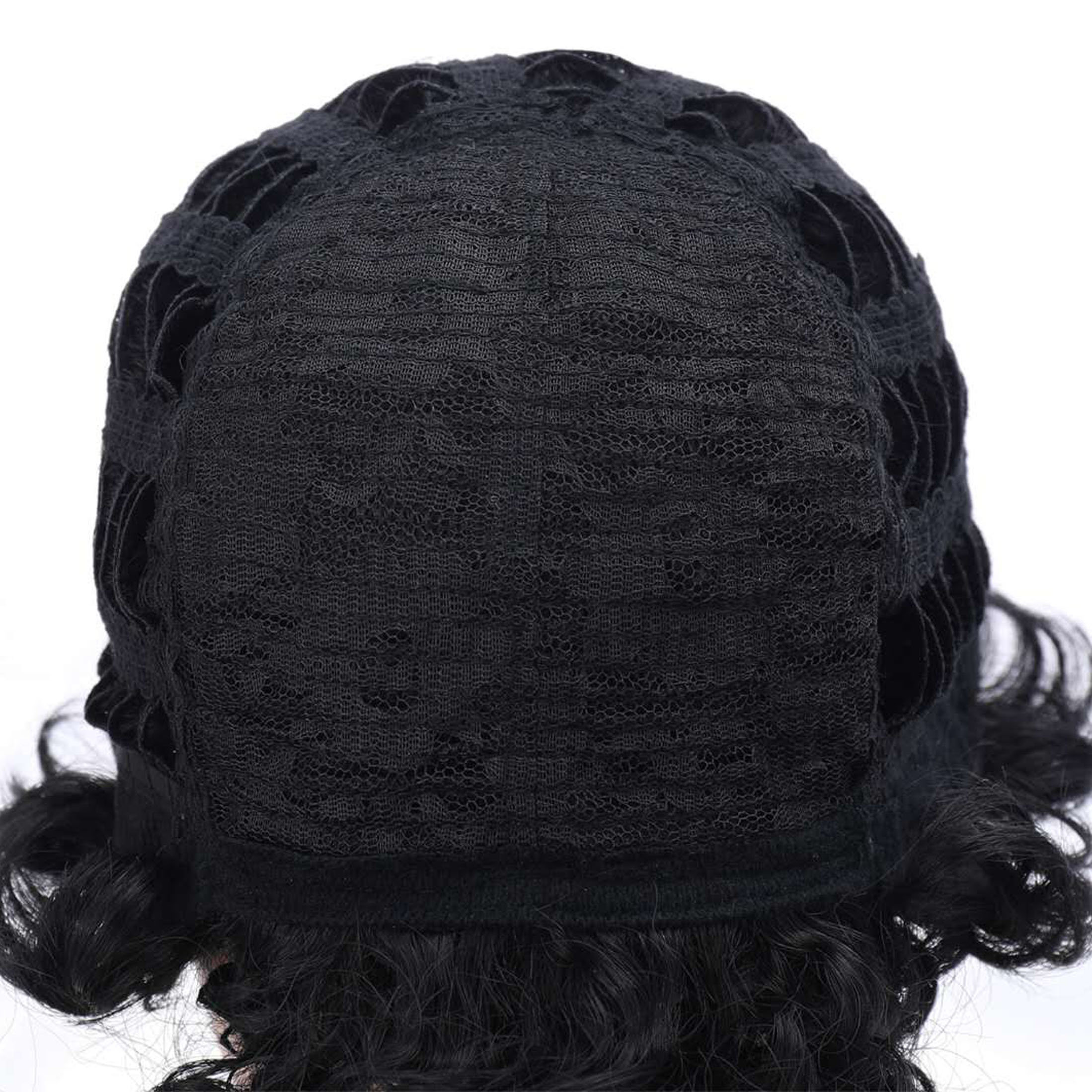 5.5 Inch Men's Black Short Curly Hair Wig Headband Full Headdress High ...