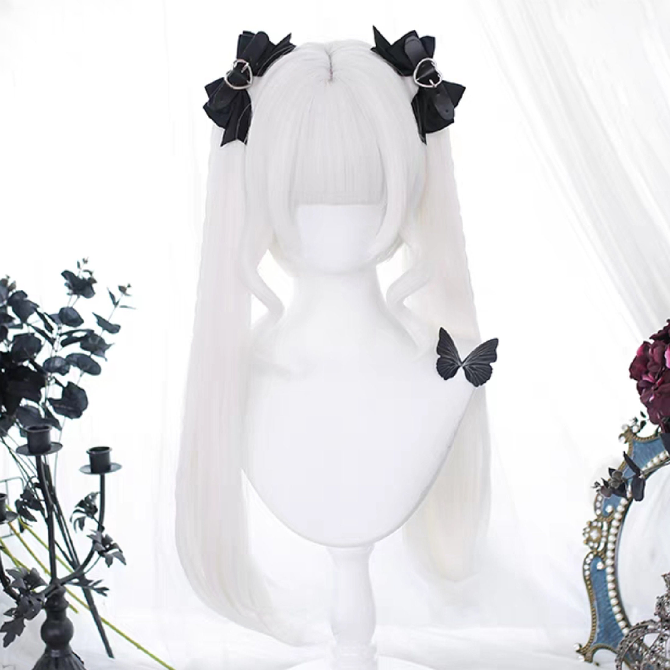 Moonlight White Cosplay Natural Double Ponytail Princess Cut Short Hair custom lolita Wig cosplay Wig simple heat Resistant anime fashionwig Etsy