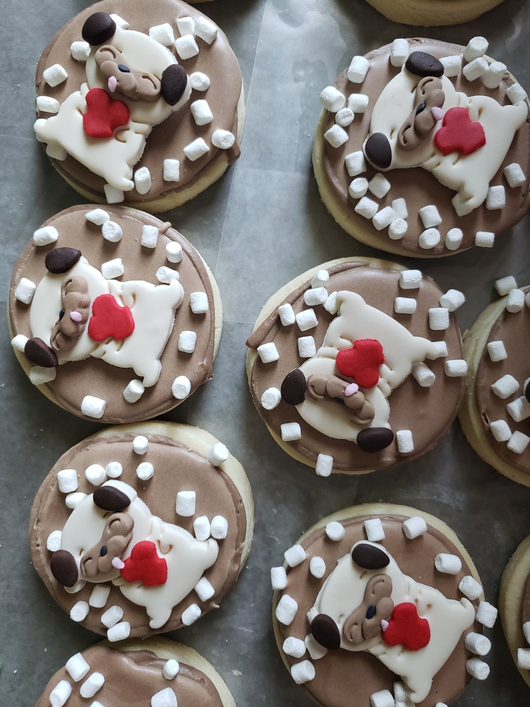 Hot Cocoa Pug Sugar Cookie - Etsy