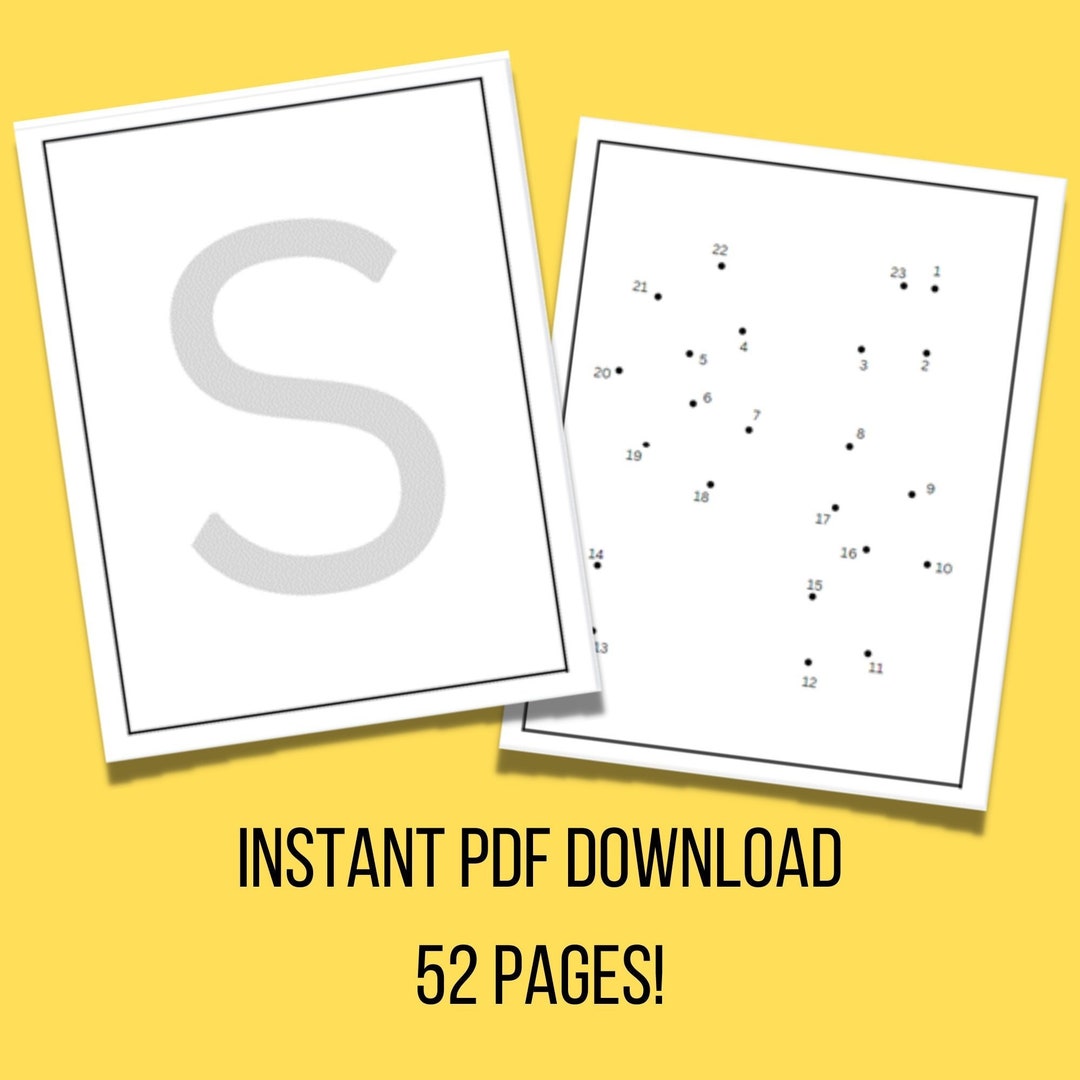 Connect the Dots A-Z! 52 Printable Pages - Digital Download for Early ...
