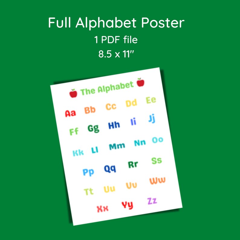 Alphabet Wall Poster - Etsy