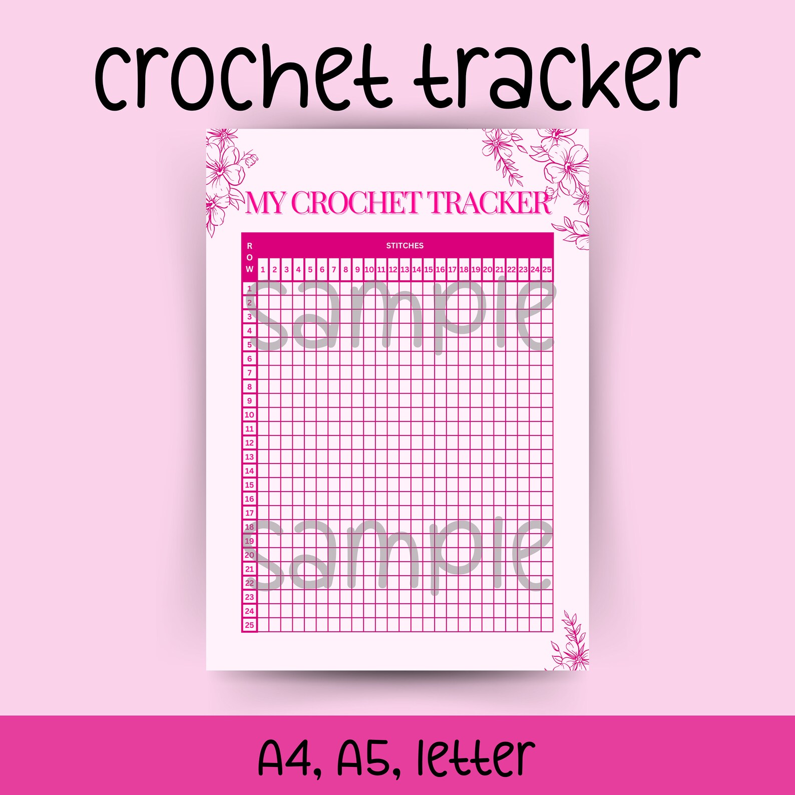 Printable Tracker Crochet, Beginner Crochet, Crochet Counter, Crochet ...