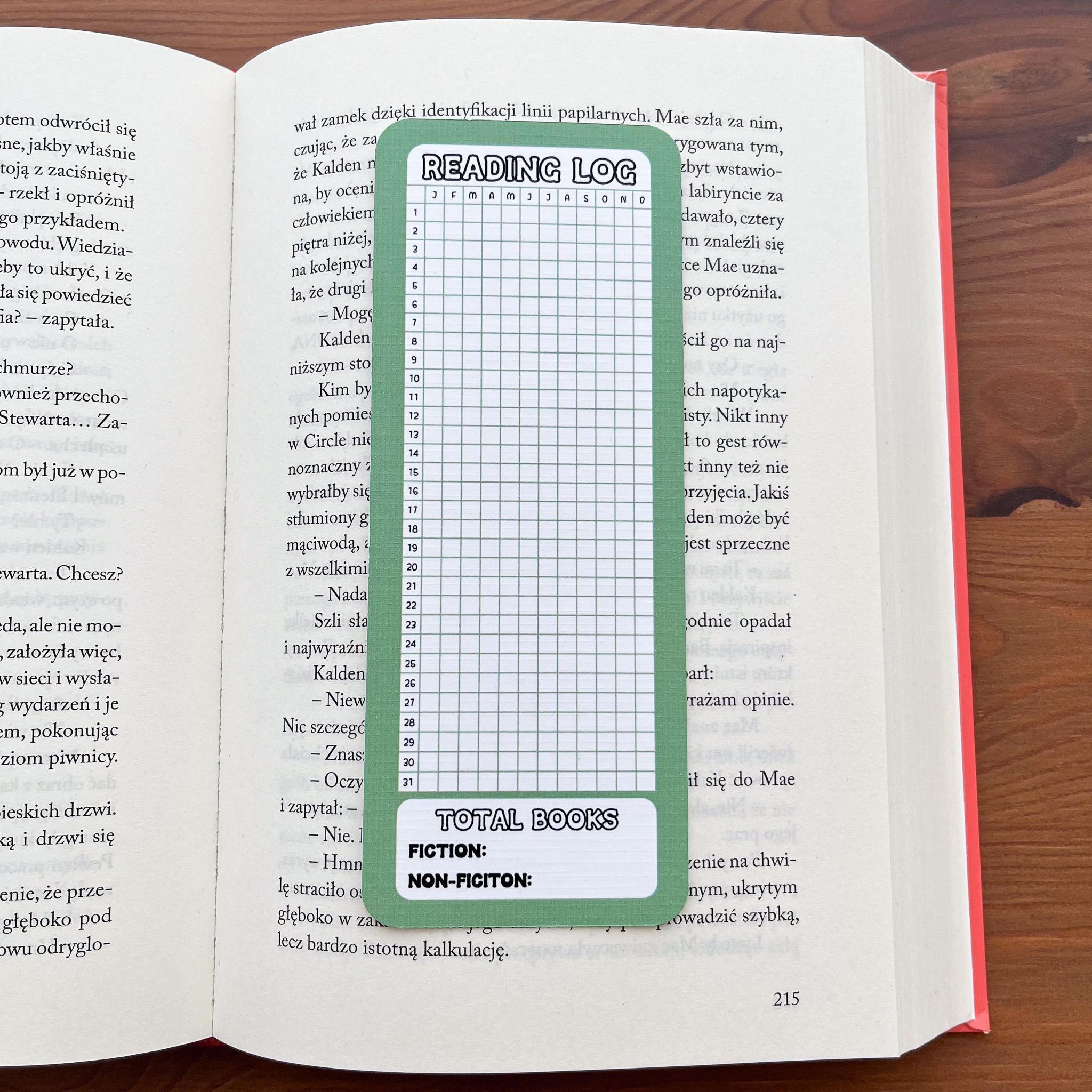 Bookmark Reading Tracker, Reading Log Bookmark, Bookmark Tracker, Habit ...