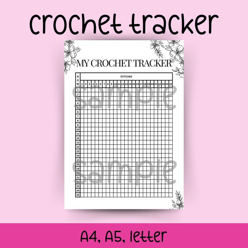Printable Tracker Crochet, Beginner Crochet, Crochet Counter, Crochet ...