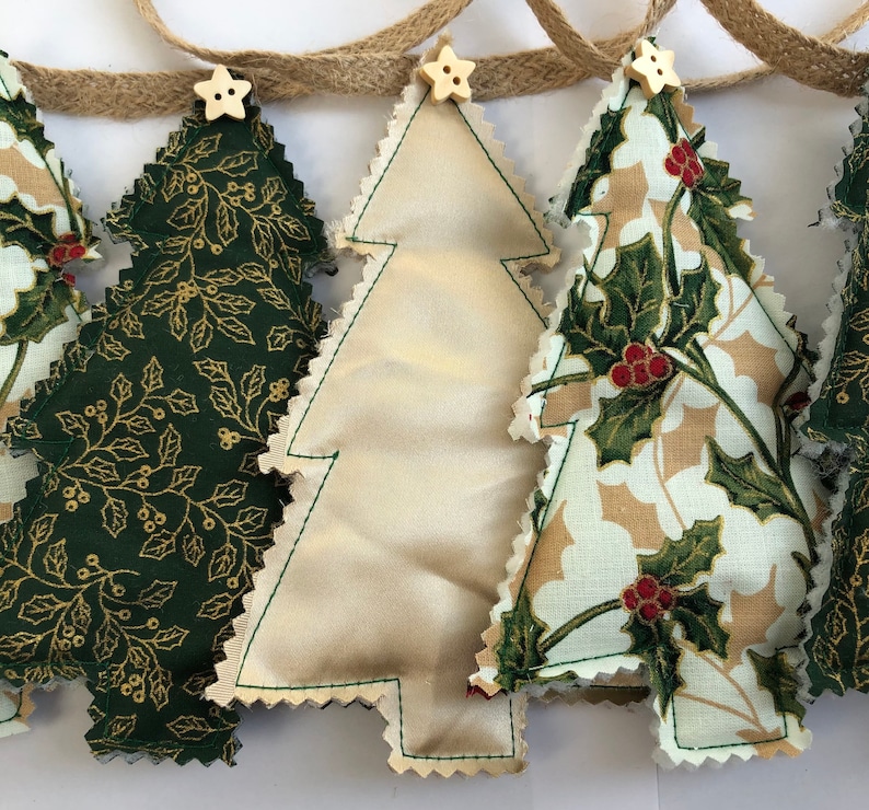 Christmas Tree Bunting Choice of Design and Tape | Etsy UK