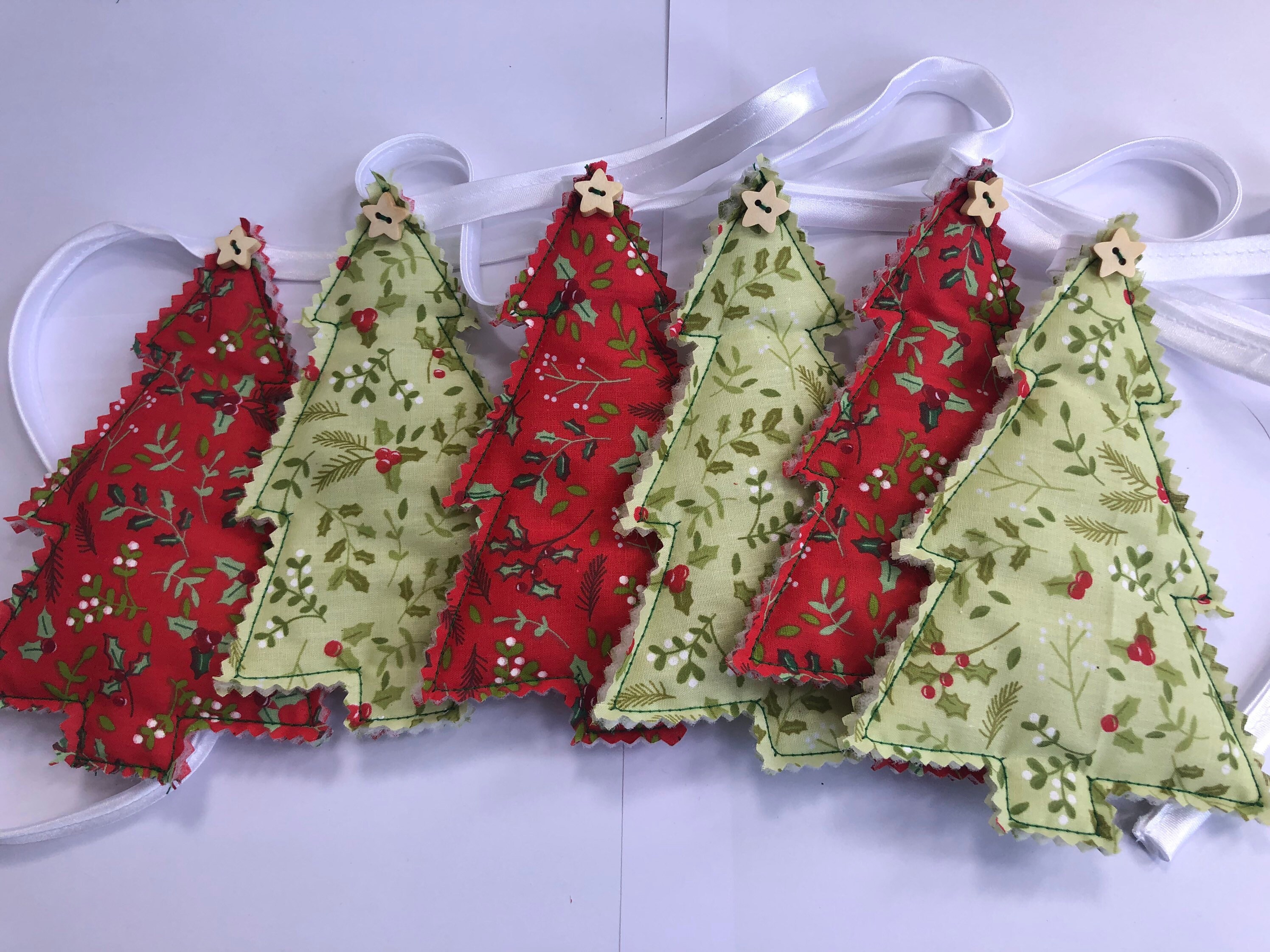 Christmas Tree Bunting Choice of Design and Tape | Etsy UK