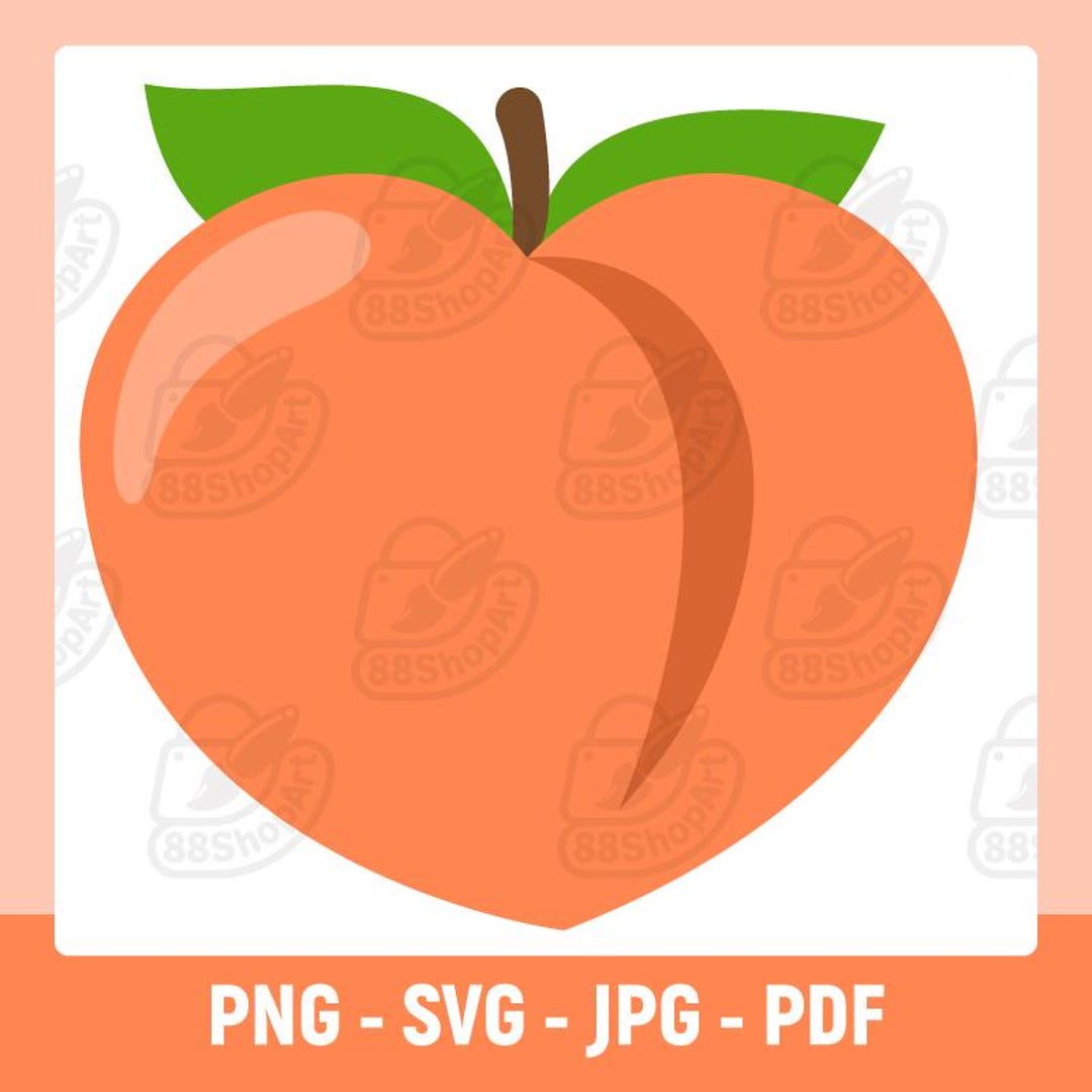 Peach SVG, Peach Cut File, Peach PNG, Peach Clipart Vector, Peach Fruit ...