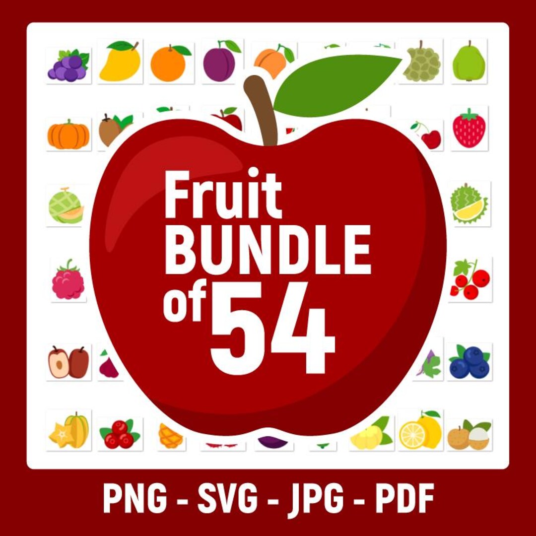 Fruit Png, Fruit Svg Bundle, Fruit Summer, Fruit Clipart Set, Fruits ...