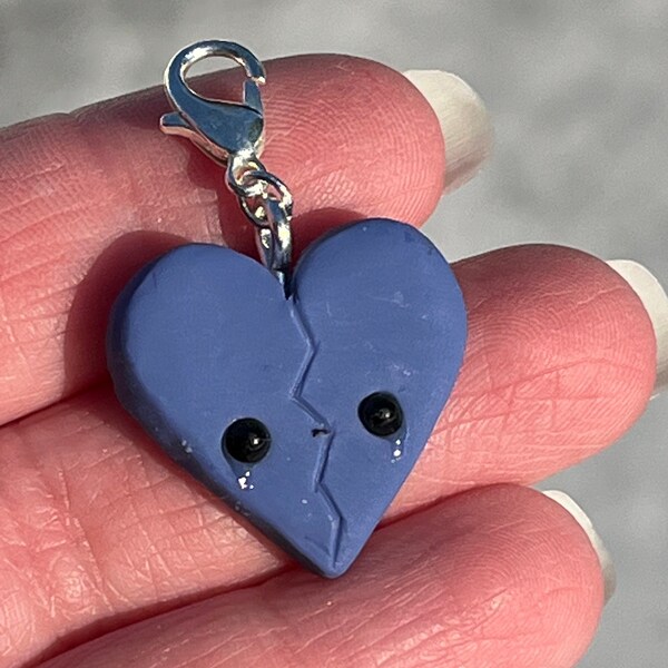 Broken Heart Charm - Etsy