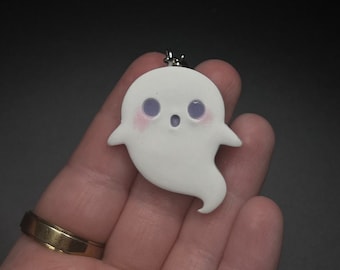 Halloween Ghost Charm, Kawaii Ghost Charm, Polymer Clay Charms ...