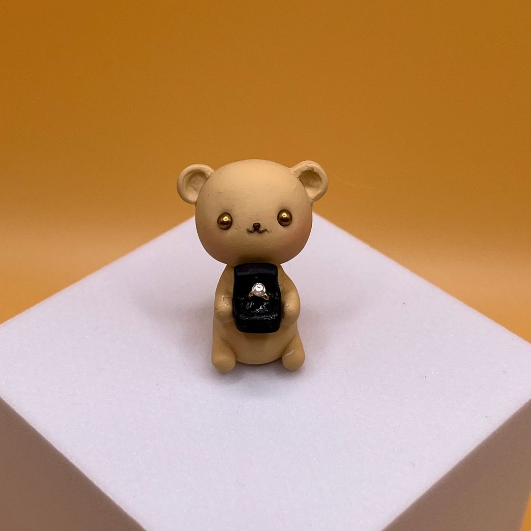 Proposal Teddy Bear Figurine - Etsy