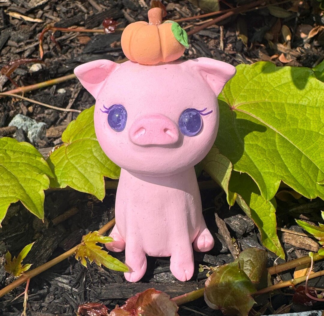 Polymer Clay Pig Figurine- Large Desk Friend - Etsy