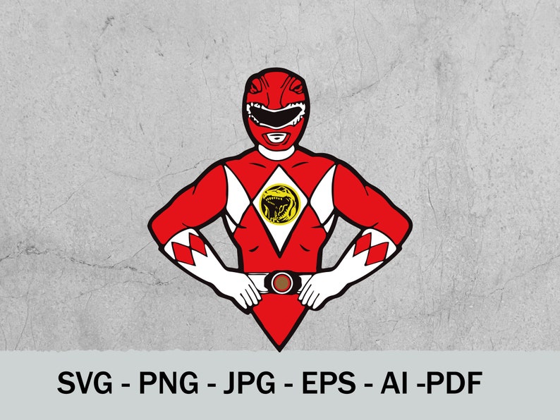 Power Rangers RedSVGsvg for cricutcut files silhouette | Etsy