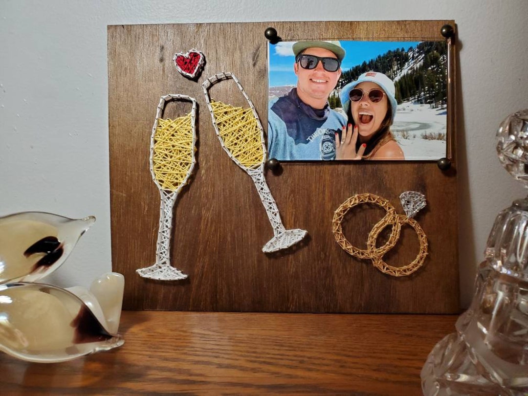 Engagement or Wedding String Art Gift With Frame for a Picture - Etsy