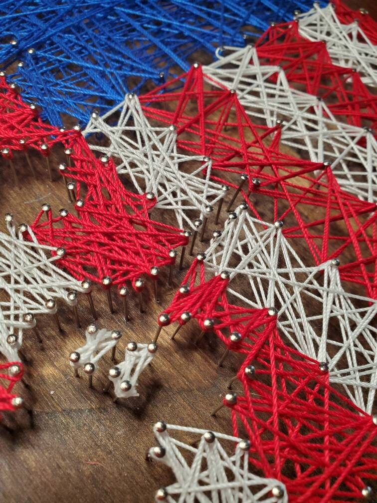 American Flag String Art With Silhouette Marines Raising ...