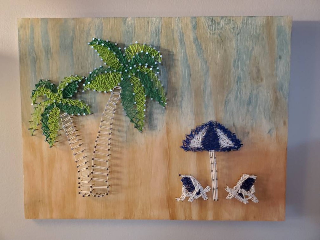 Palm Trees Beach String Art home Decor, Wood String Art, Beach Chair ...