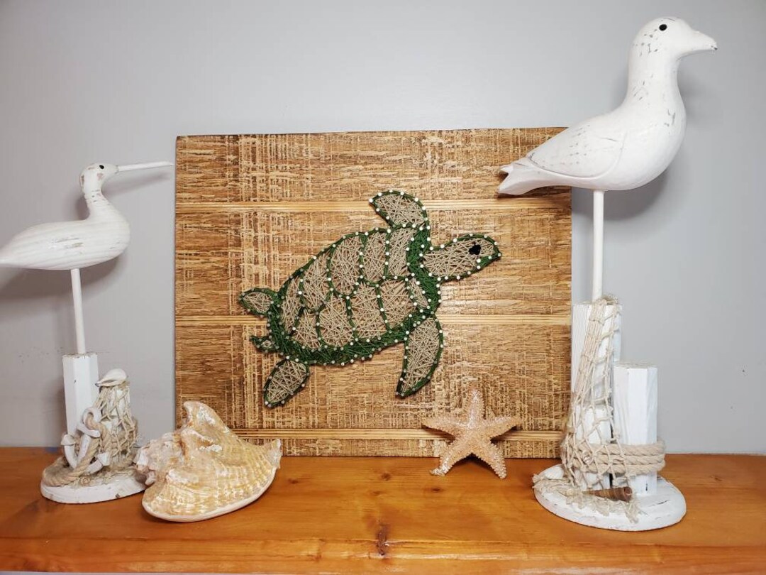 Sea Turtle Beach String Art (sea, Turtle, Beach String Art, Home Decor ...