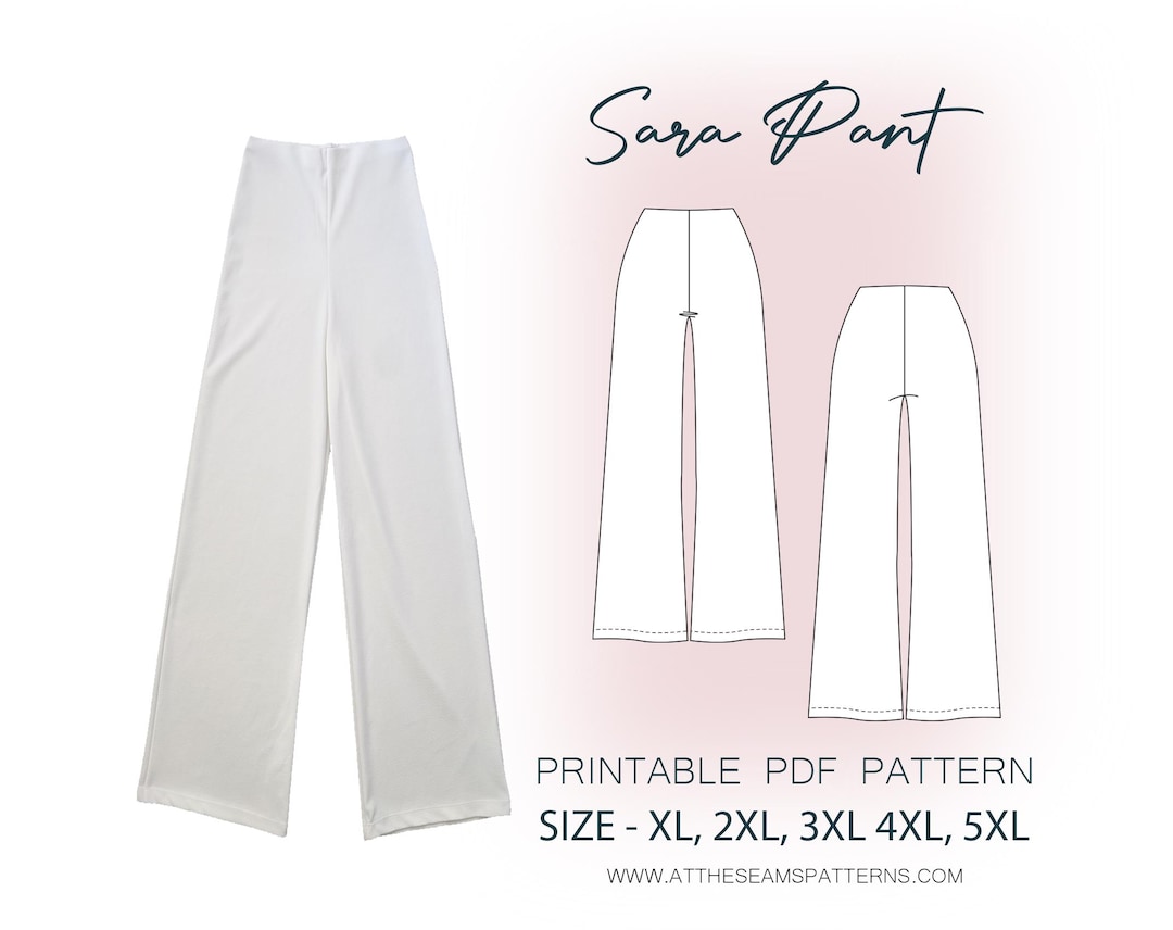 Plus Size Sewing Pattern | Riley Stretch Palazzo Pant, Wide-leg ...
