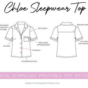 Plus Size Sewing Pattern | Classic Pajama Summer Set | Digital PDF File ...