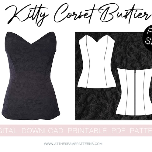 Sewing Pattern Sweetheart Corset Bustier Digital PDF File - Etsy