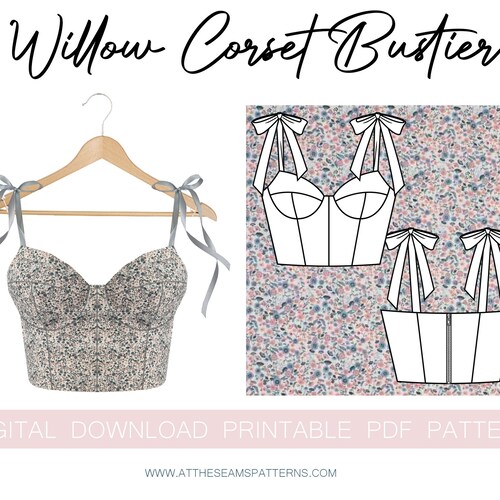 Bustier Top PDF Sewing Pattern Sizes XS-L Formats A4-A0 - Etsy