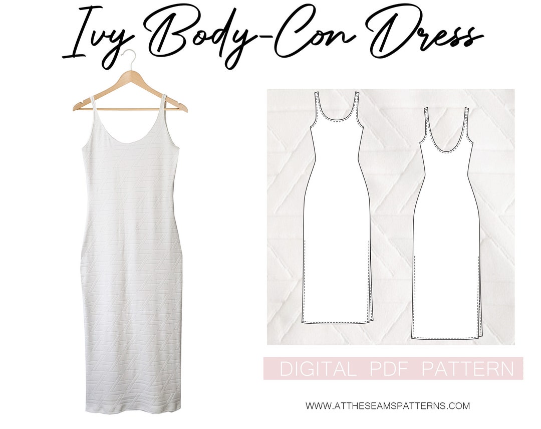 Sewing Pattern Stretch Fitted Dress Stretch Dress Digital - Etsy