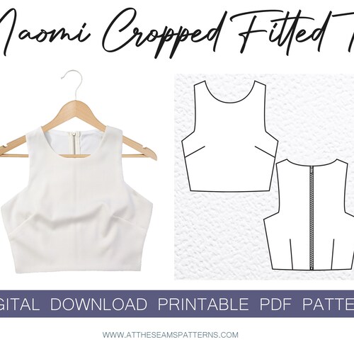 Sewing Pattern Taylor Cross Back Top Digital PDF File - Etsy