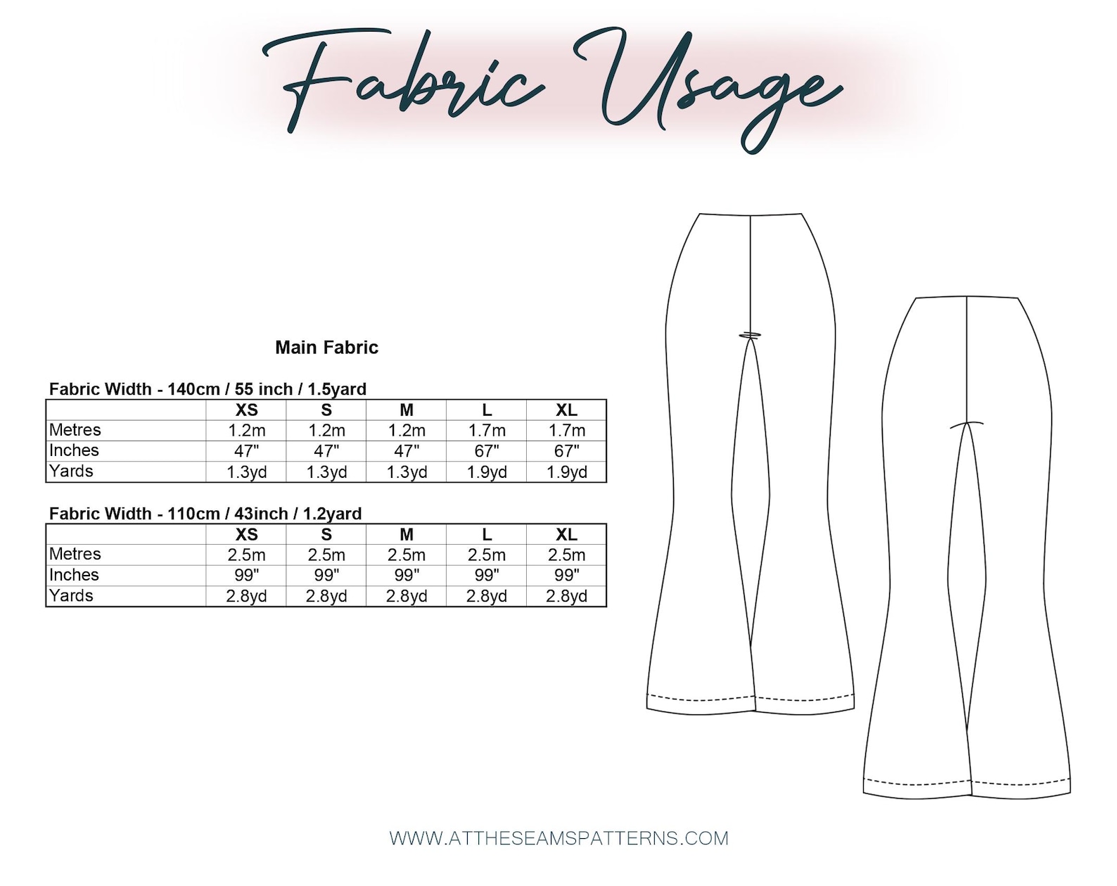 Sewing Pattern | Sara Stretch Flare Pant, High-waisted, Flare-leg ...