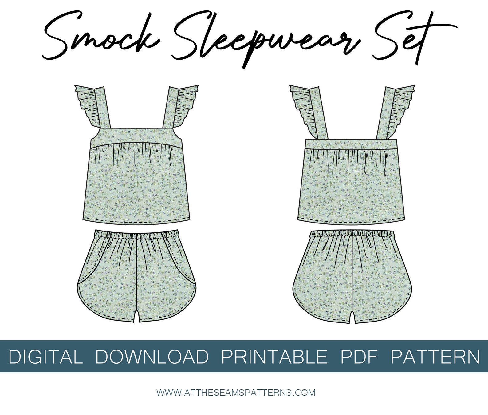 Sewing Pattern Summer Sleepwear Pj Set Digital PDF File - Etsy