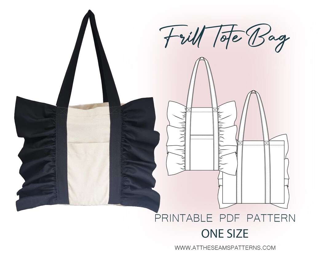Sewing Pattern | Frill Tote Bag, Ladies Downloadable Printable PDF ...