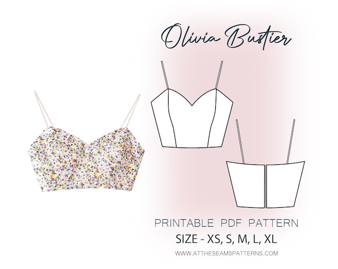 Strapless Top - Sewing Pattern - Instant PDF Download - Multi Size ...