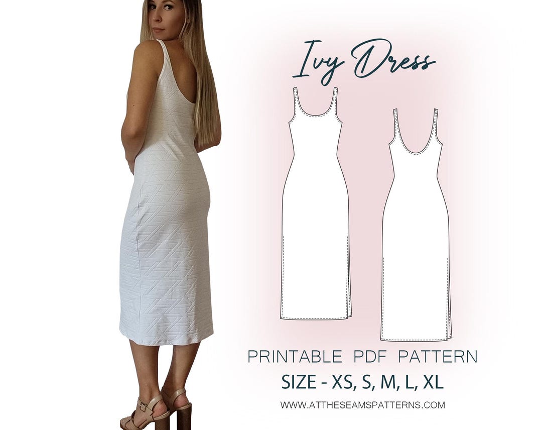 Sewing Pattern | Stretch Fitted Dress, Stretch Dress | Digital PDF File ...