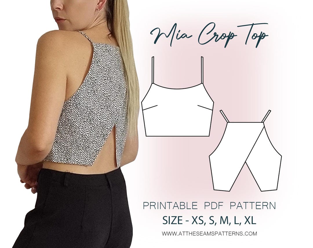Sewing Pattern | Open Back Crop Top | Digital PDF File, Instant ...