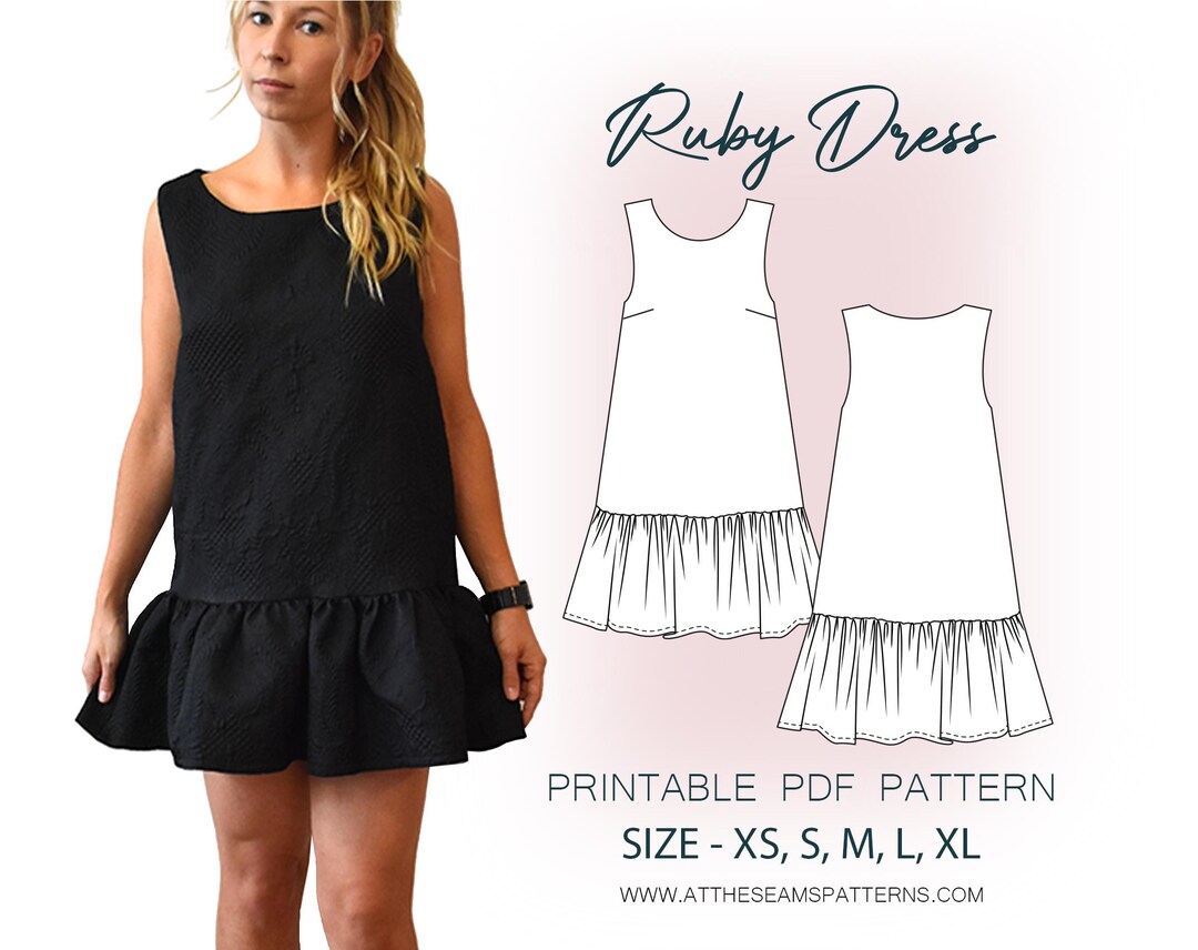 Sewing Pattern | Basic Sleeveless Shift Dress | Digital PDF File ...
